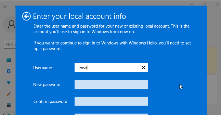 How to avoid a Microsoft account on Windows 11 | Jensd's I/O buffer